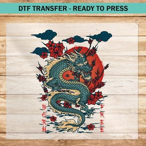Asian Dragon DTF Transfer, Chinese Dragon Dtf, Dragon Dtf Print Ready ...