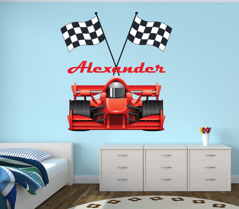 Racing Wall Decal Custom Name Wall Decal Formula 1 Race - Etsy