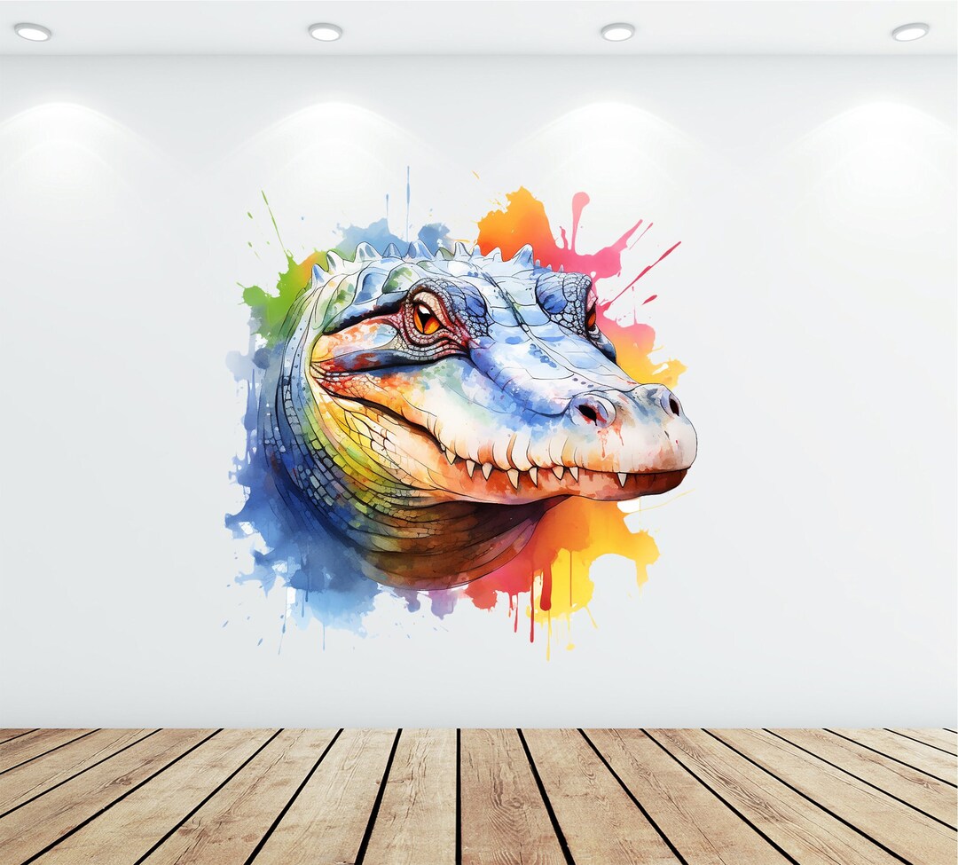Colorful Gator Wall Decal - Crocodile Animal Art Decor - Wall Sticker ...