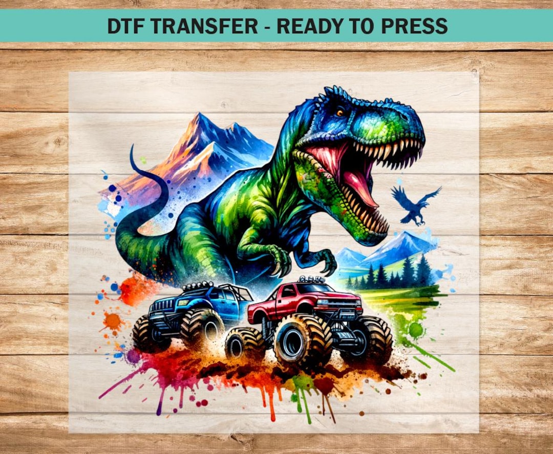Dinosaur DTF Transfer, T-rex Jurassic DTF Transfers Ready to Press, ATV ...