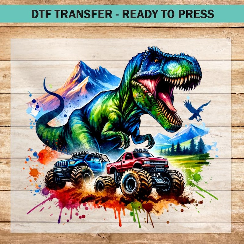 Dtf Dinosaur Transfer - Etsy