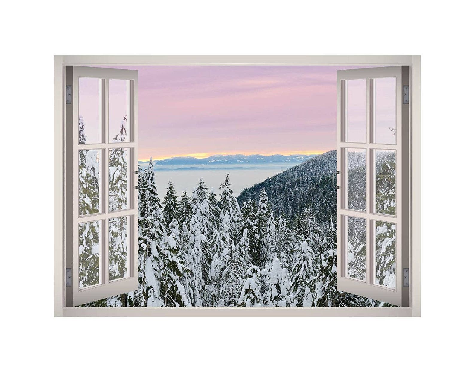 Snow Winter Trees Landscape Window 3D Wall Decal Art Removable | Etsy