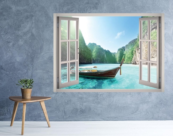 Bora Bora Island Window 3D Wall Decal Art Removable Wallpaper | Etsy