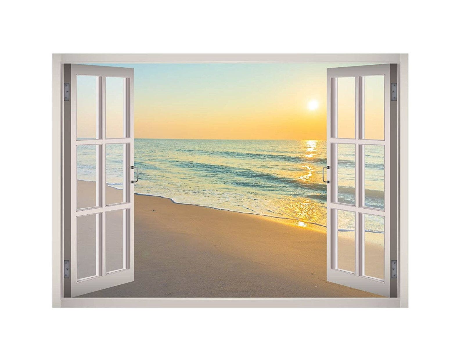 Malibu Sunset View Window 3D Wall Decal Art Removable | Etsy