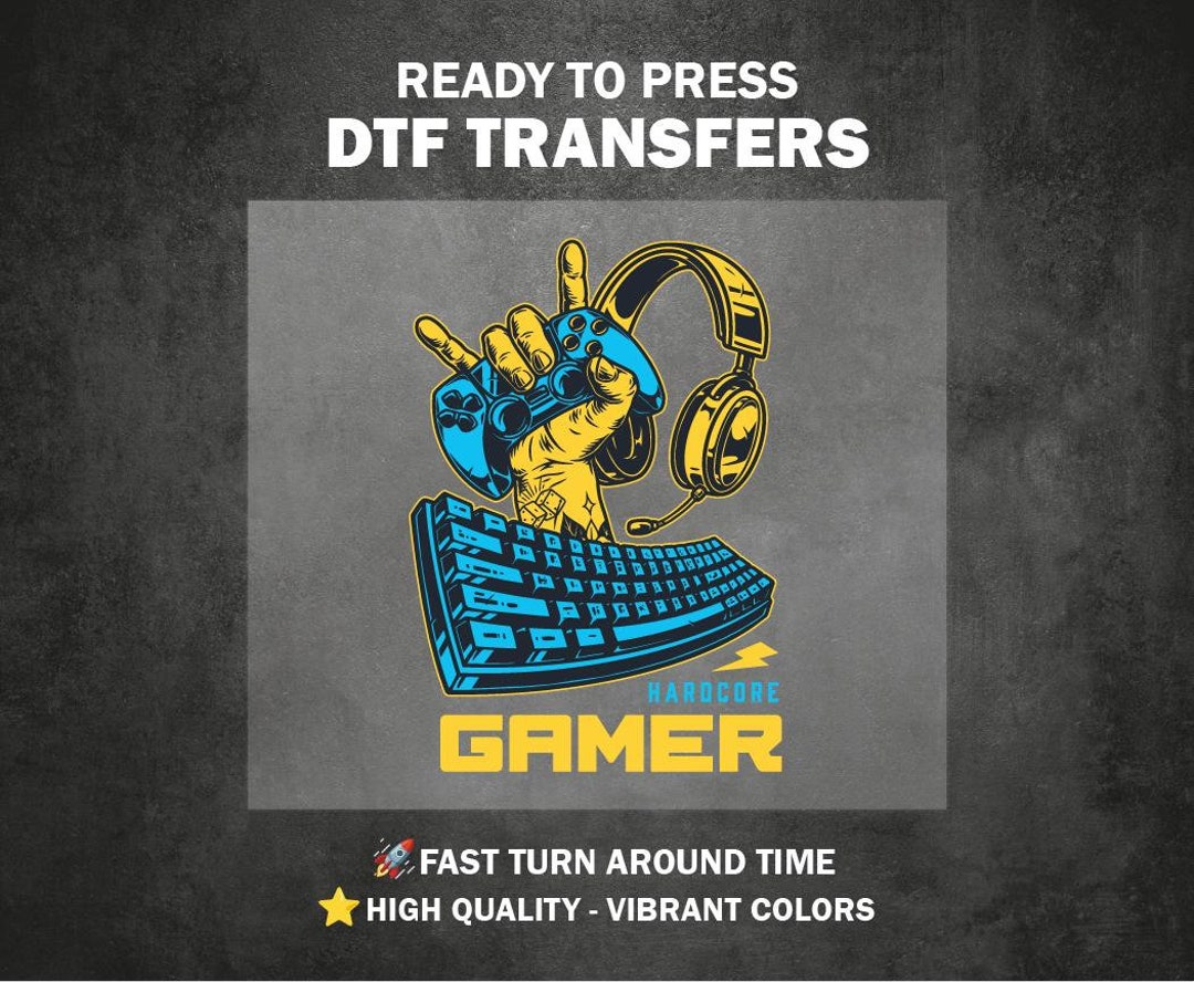 Gamer DTF Transfer, Gaming Dtf Print Graphic, Ready to Press DTF ...