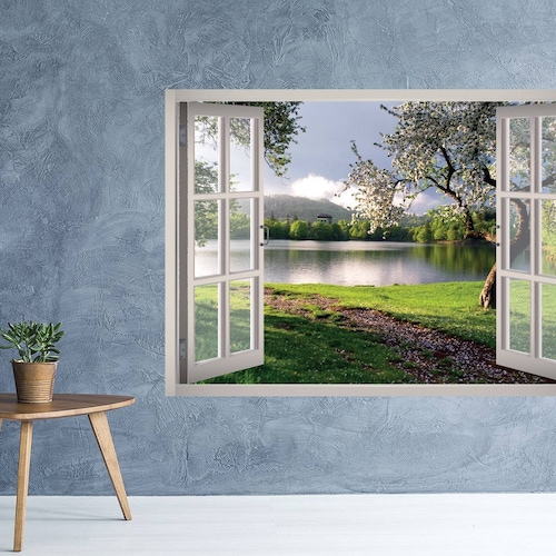 3D Window View Street Landscape Decal Wall Mural 3d Window - Etsy