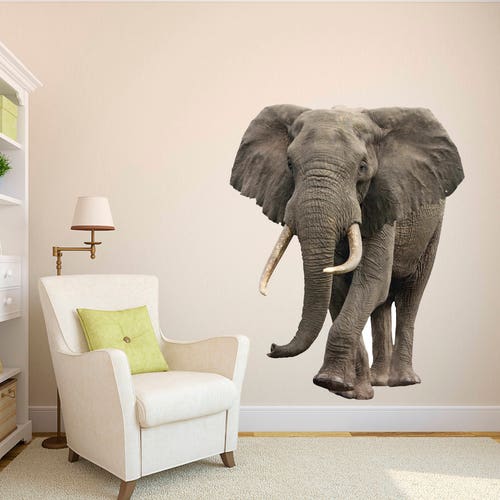 Elephant Wild African Safari Wall Decal Elephant Wall Mural - Etsy
