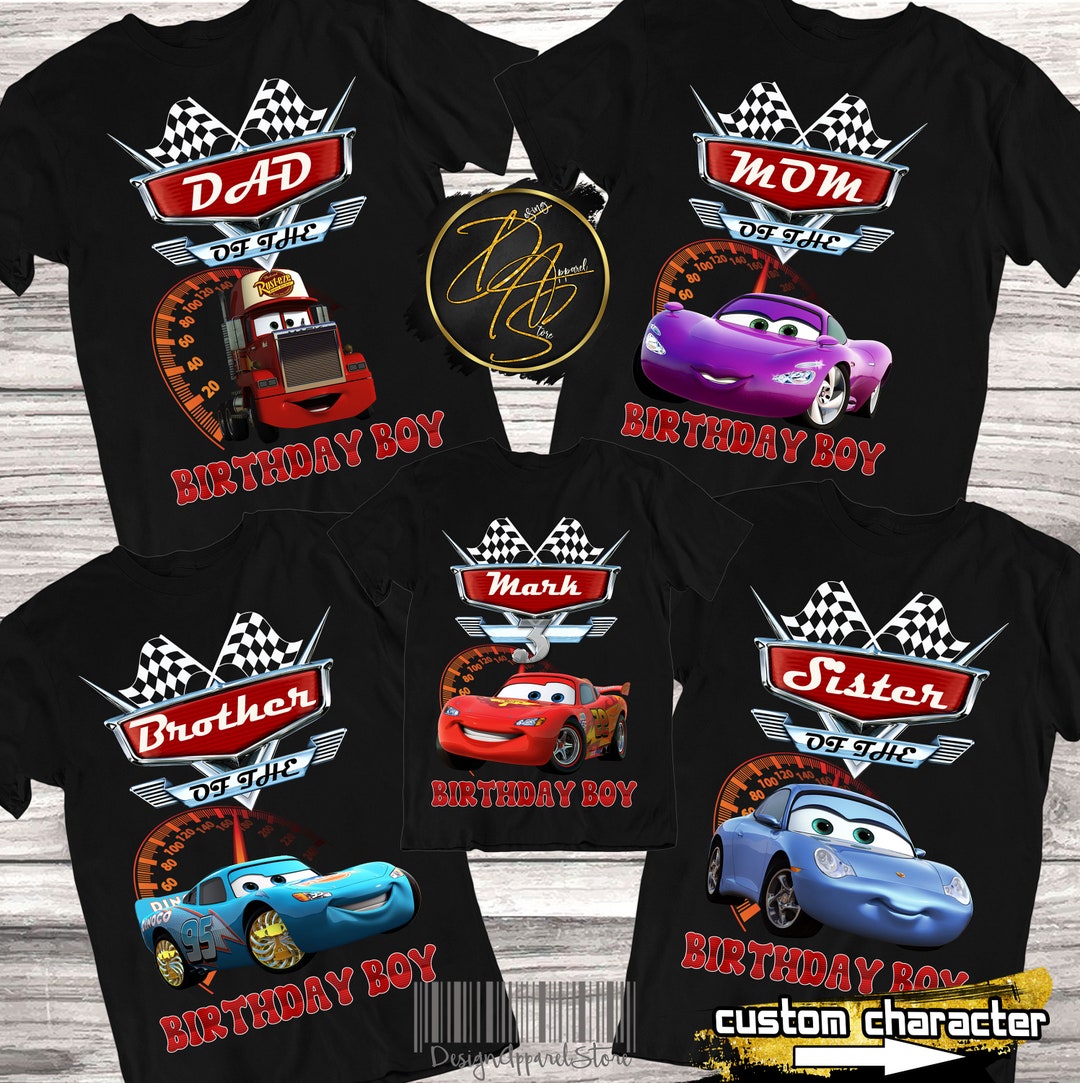 Disney Cars Birthday Shirt , Lightning Mcqueen Birthday Shirt, Disney ...