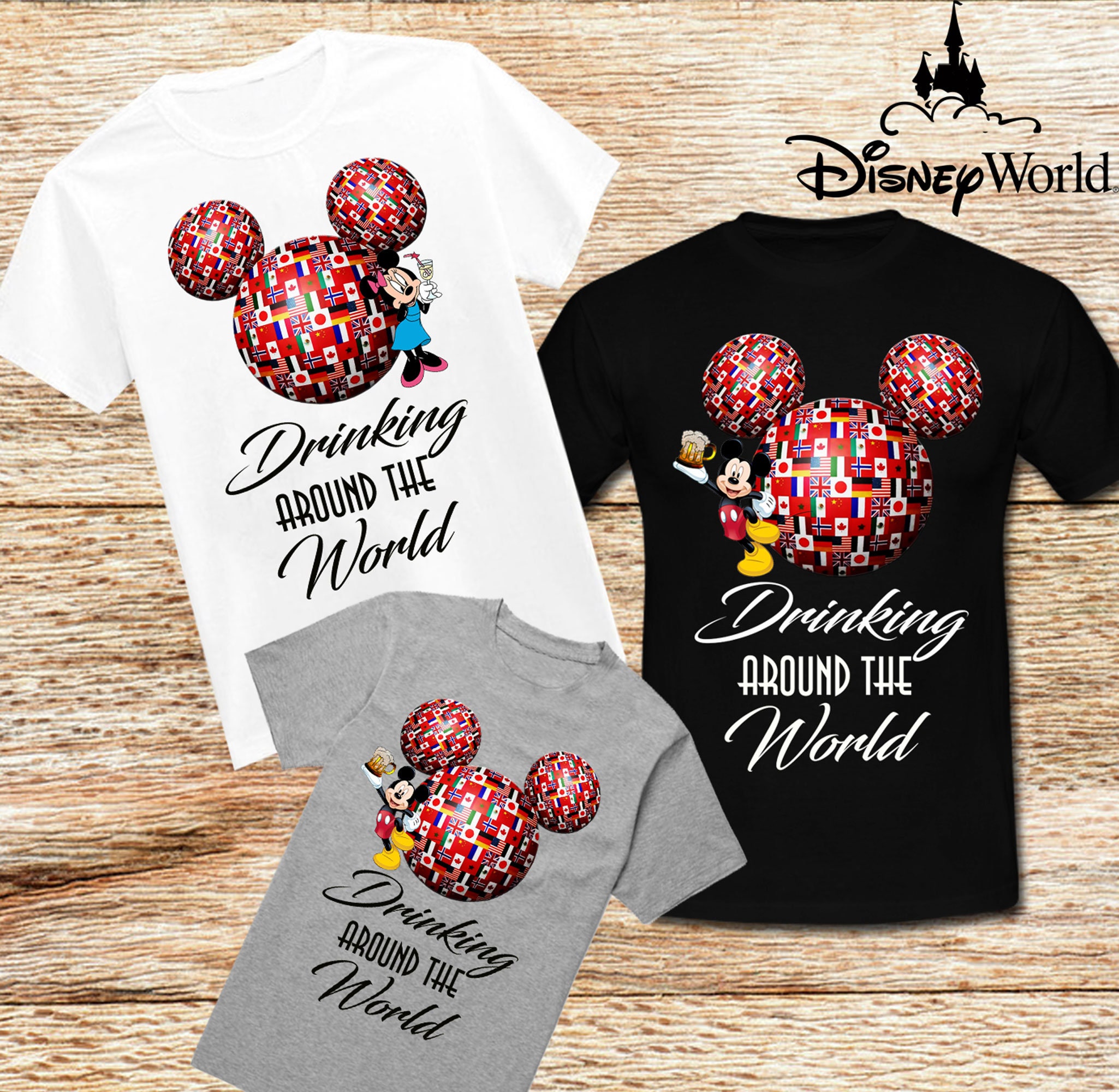 Drinking Around The World Epcot Shirt Disney Drinking Shirt | Etsy