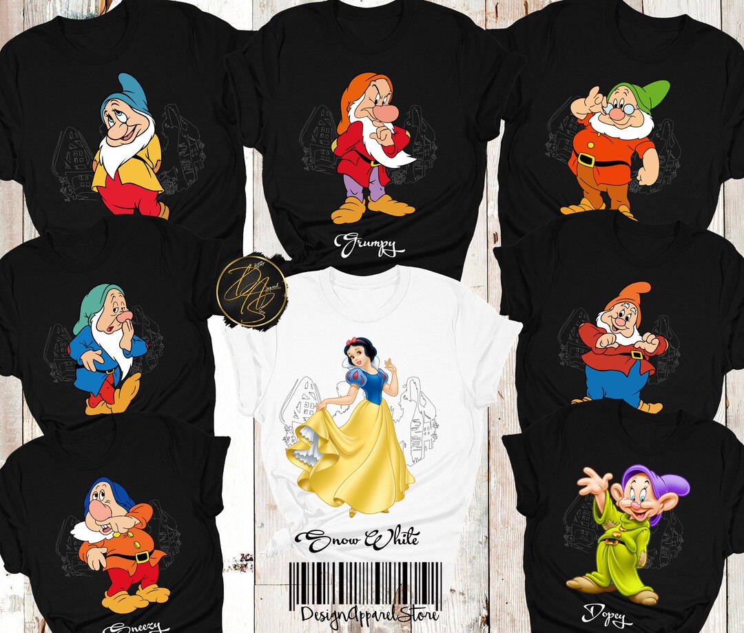 Camisetas De Blancanieves Y Los Siete Enanitos Camiseta A Juego De La