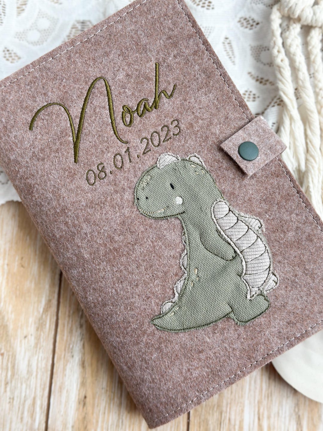 Dinosaur-themed Examination Booklet Cover/baby Booklet Cover/birth Gift ...