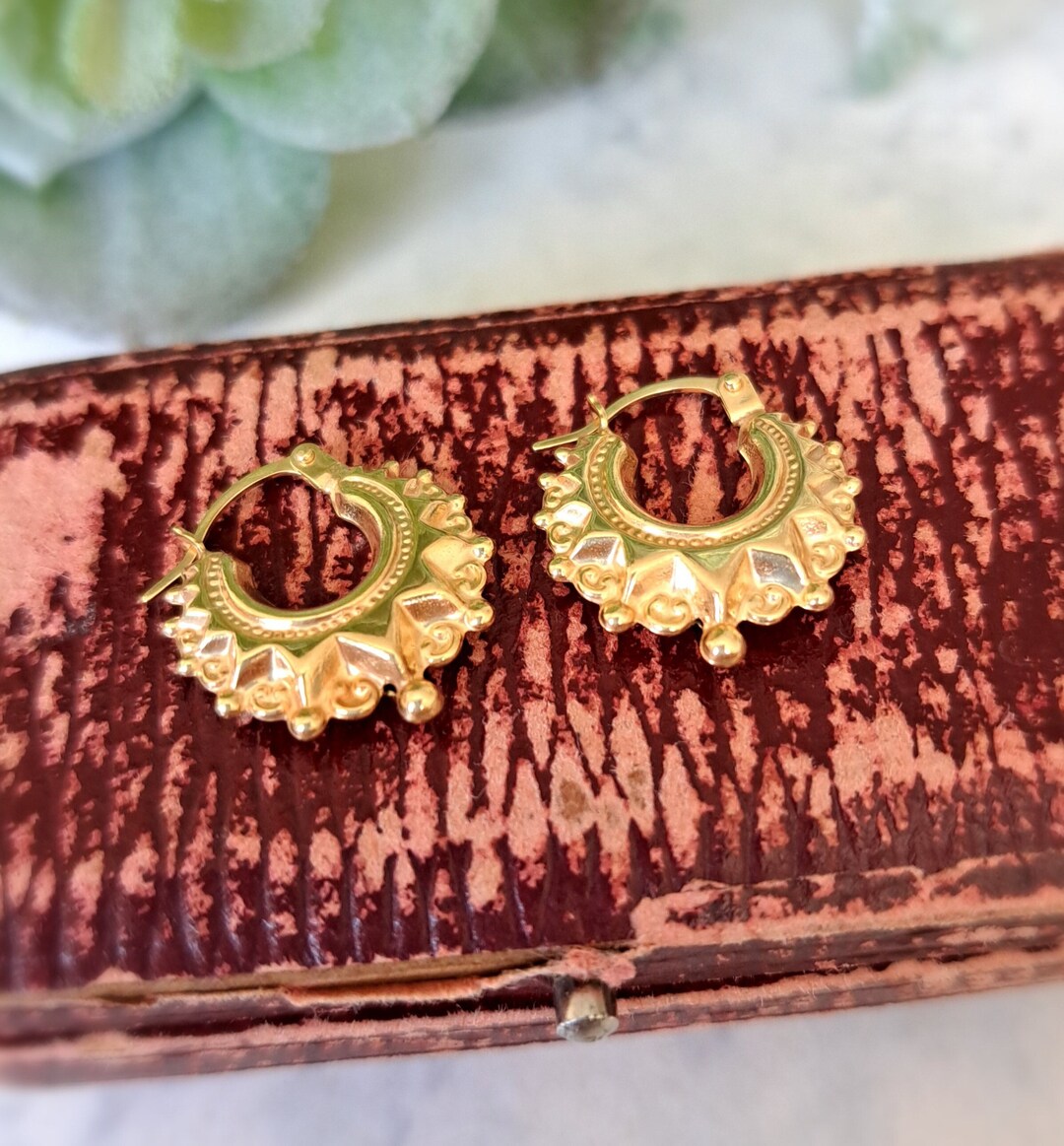Vintage 9ct Gold Creole Hoop Earrings. Vintage Jewelry / Jewellery ...