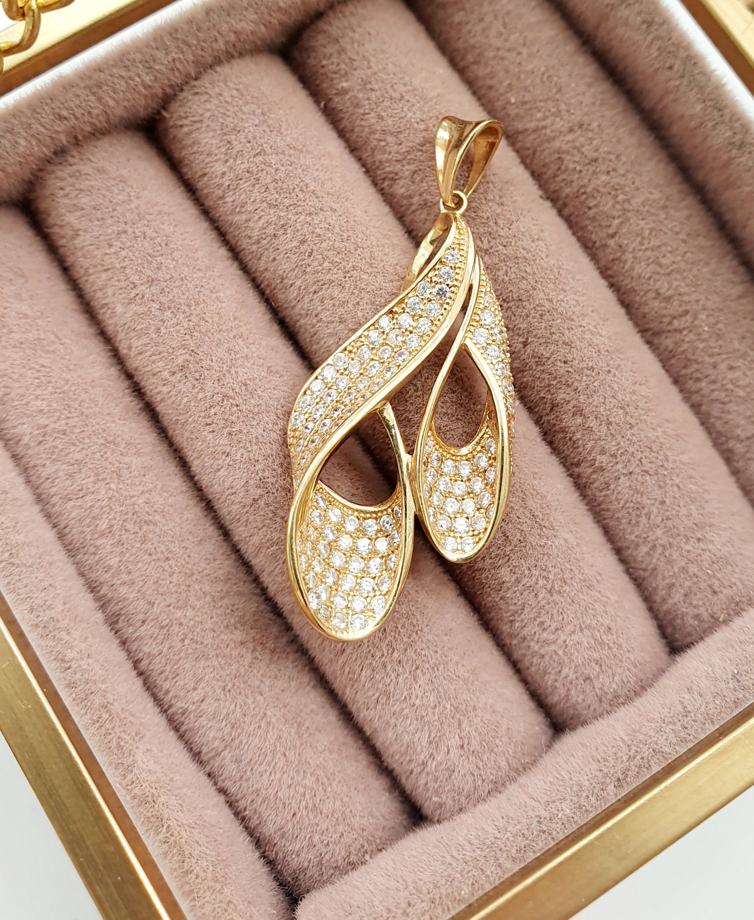 Vintage 10ct Gold & Diamond Pendant. Statement Jewellery. Vintage ...