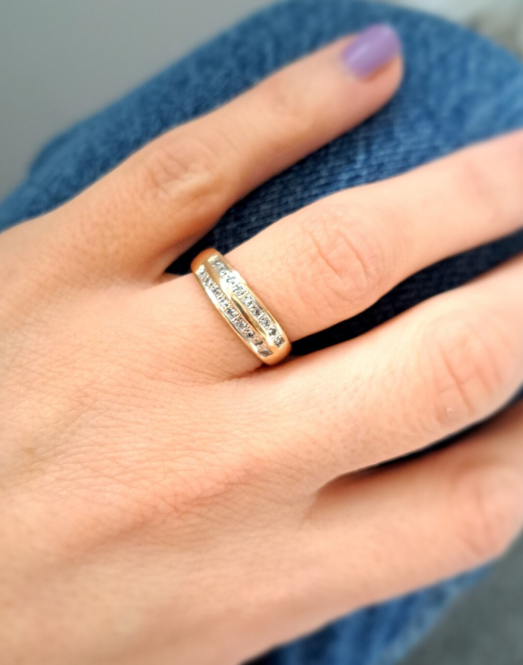 Vintage 9ct Gold & Diamond Eternity Ring. Size M (EU 54) Free Resizing ...