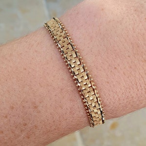 14ct Gold Flat Box Chain Bracelet With Box Clasp. 7 1/4 Length. 11.7g ...