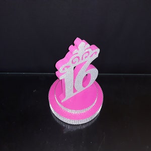 Centerpiece Number 16 on Stand Hot Pink,central Decor,central Element ...
