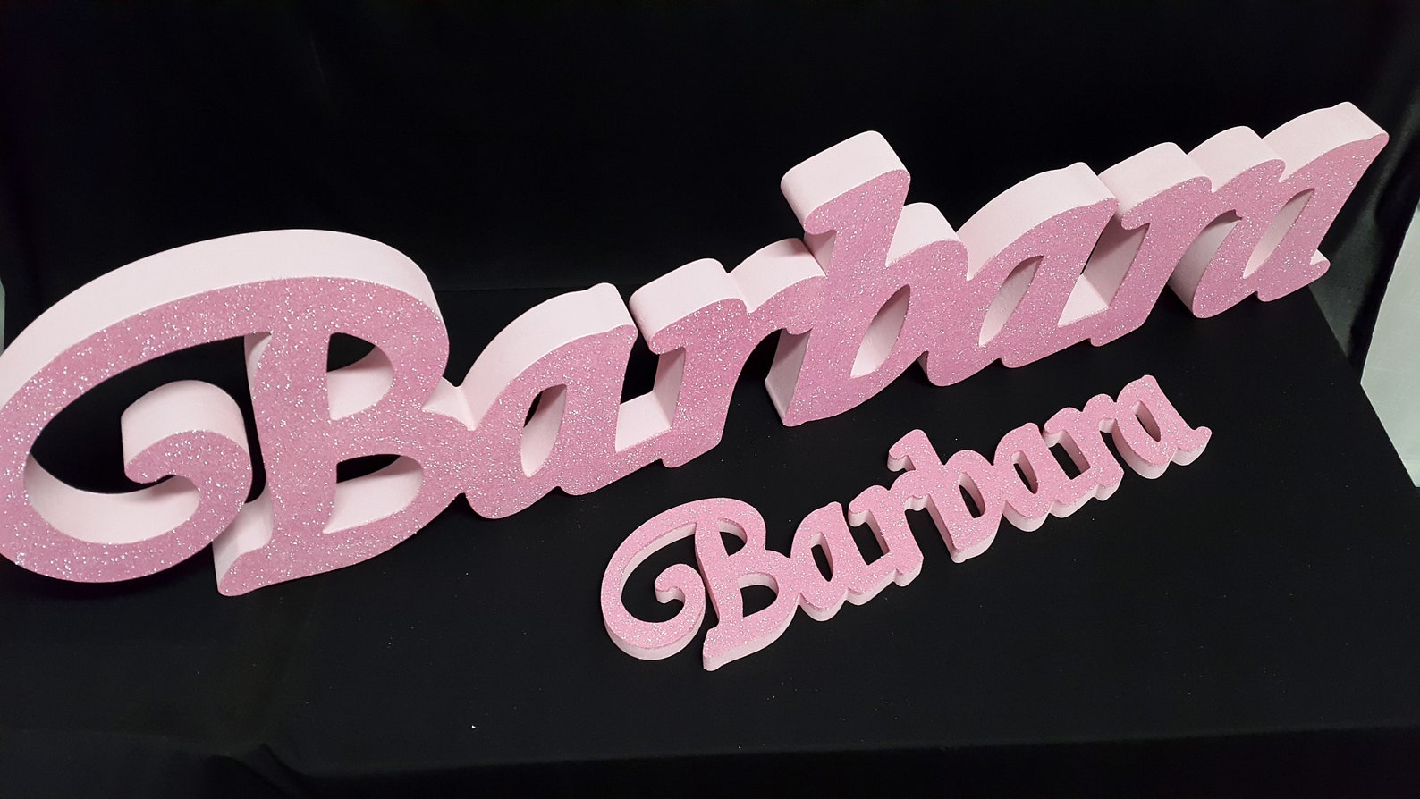 Big Pink 3D Sign 12 Styrofoam Custom Namegold Letters | Etsy
