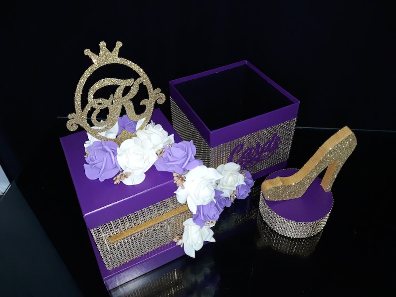 Cardbox Sweet 16 Birthday Card Boxpurple Cardscards Wedding - Etsy