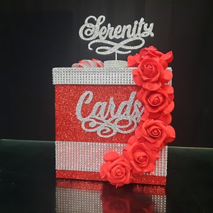 Red Card Box Sweet 16, Card Box Wedding Red, Mitzvah, Quince, Sweet 16 ...
