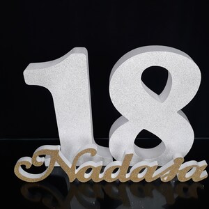 Set Big 3D Name and Two Number From Styrofoam,first Birthday,sign 15 ...