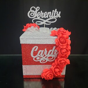 Red Card Box Sweet 16, Card Box Wedding Red, Mitzvah, Quince, Sweet 16 ...