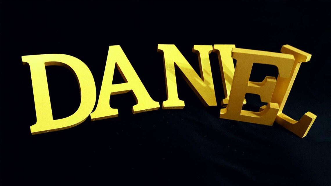 Gold Glitter Custom Name 3dgold Daniel Letters Name Age - Etsy