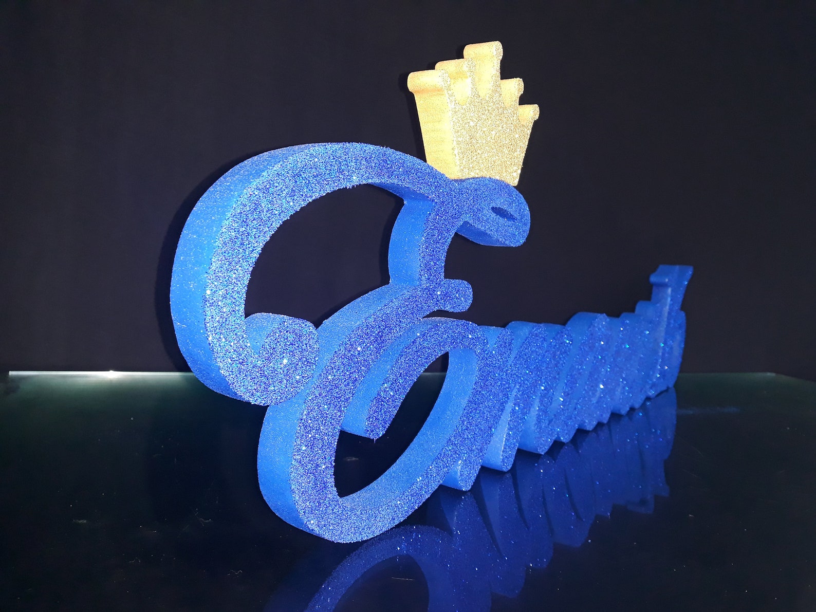 Custom Name Emani 16 Royal Blue Glitter Styrofoam 3dsilver - Etsy