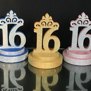 Centerpiece Number 16 on Stand Rose Gold,central Decor, Central Element ...