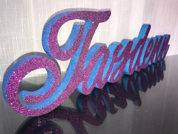 Blue Color Custom Name 3D Purple Glitterfoam Letters 3D Name - Etsy