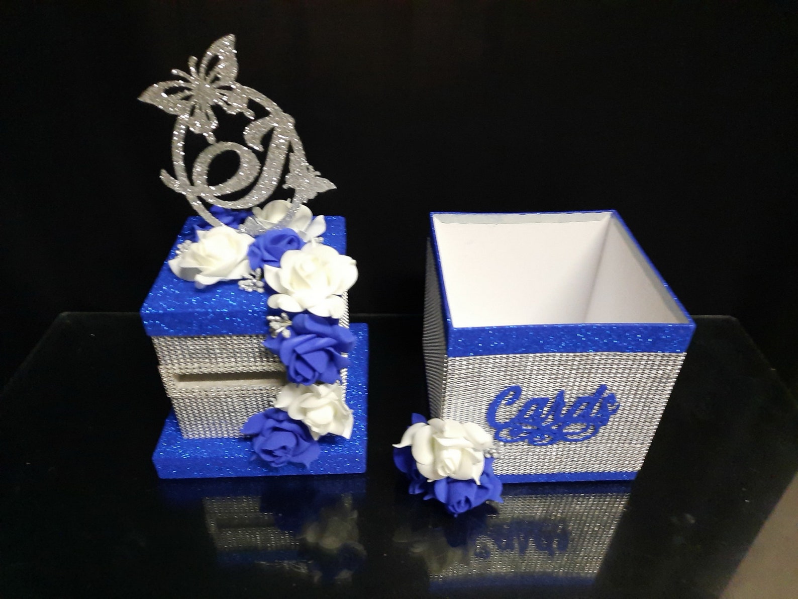 Cardbox Sweet , Birthday Cardbox, Blue Cards, Royal Blue Roses Cardbox ...