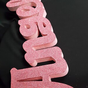 Pink Glitter Custom Name Styrofoam 3D,3D Number,pink Letters Name Age ...