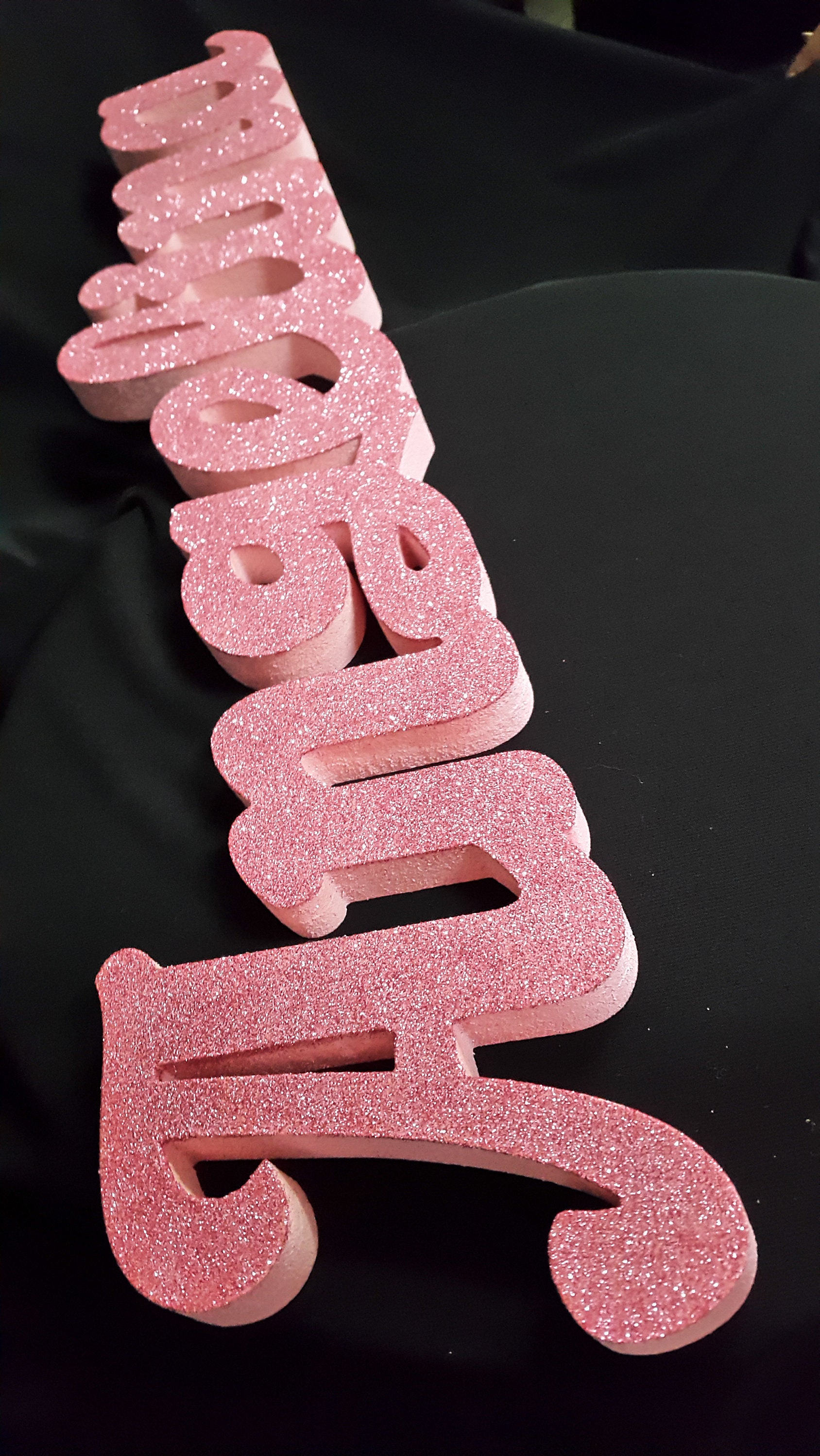 Pink Glitter Custom Name Styrofoam 3D,3D Number,pink Letters Name Age ...