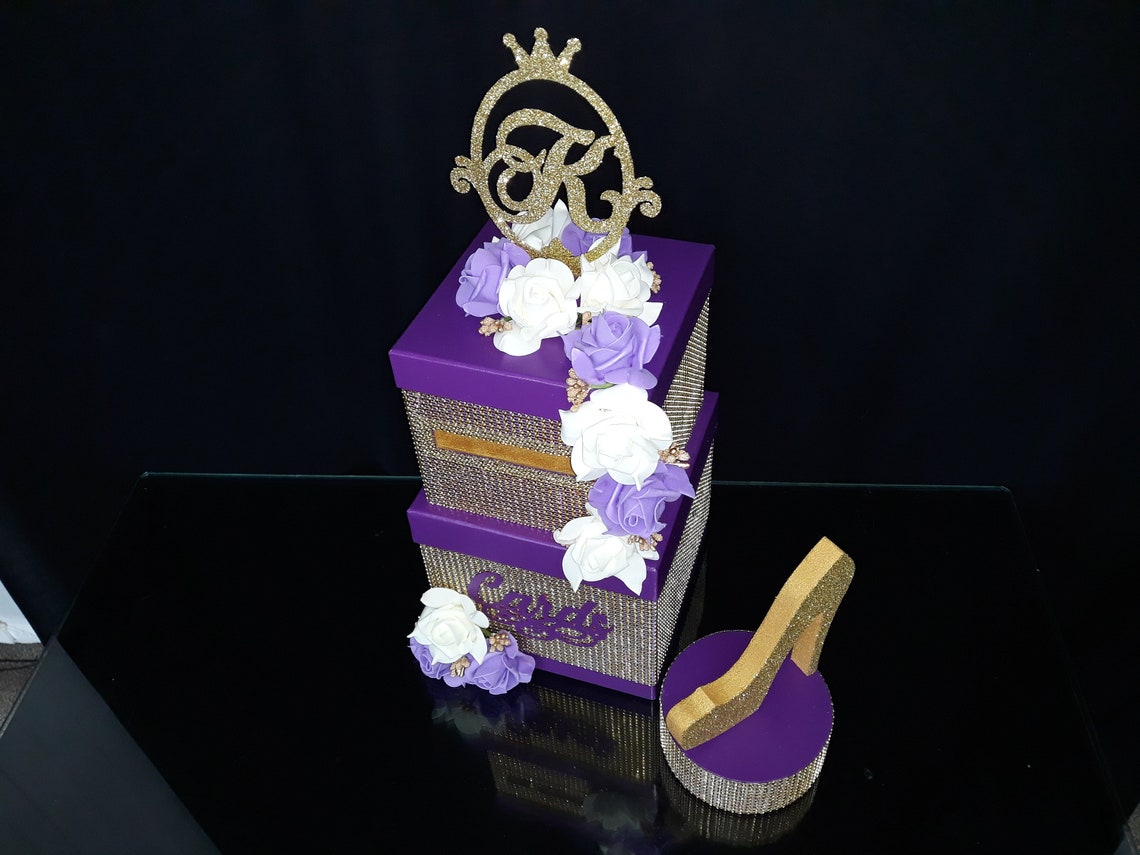 Cardbox Sweet 16 Birthday Card Boxpurple Cardscards Wedding - Etsy