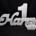 Big 3D Name One Number Crown From Styrofoam, First Birthday,sign 12 ...