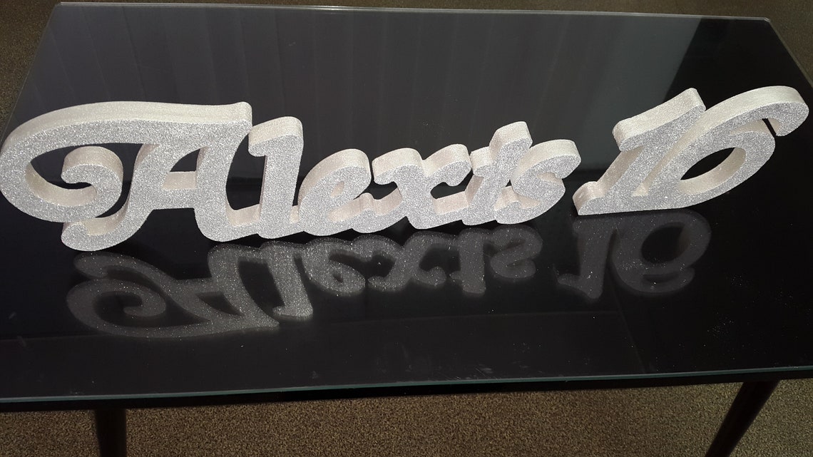 Custom Name Silver Glitter Styrofoam Letters 3D Silver | Etsy