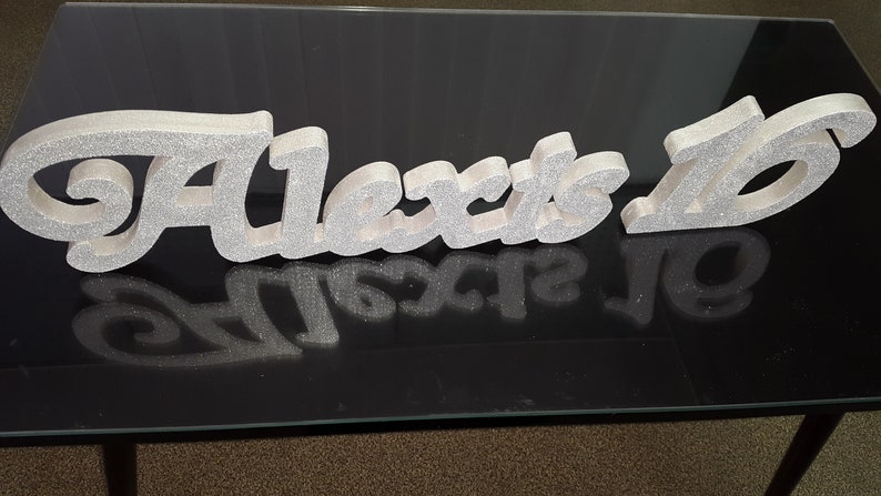 Custom Name Silver Glitter Styrofoam Letters 3D Silver - Etsy
