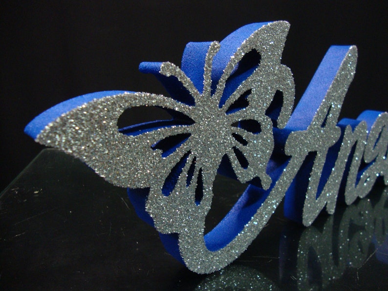 Butterfly Custom Name 3D Butterfly Glitter Name Foam Letters - Etsy