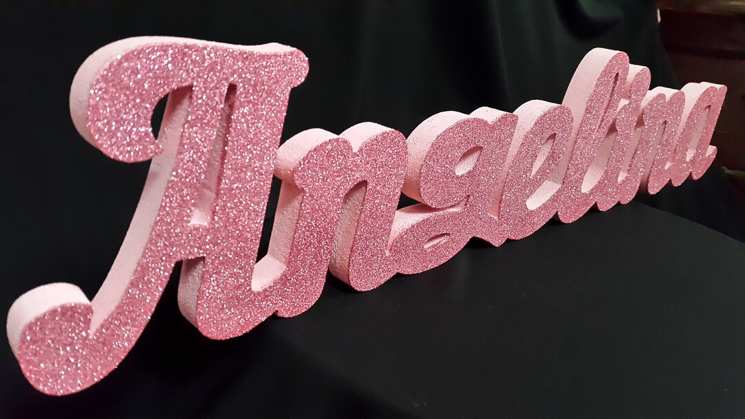 Pink Glitter Custom Name Styrofoam 3D,3D Number,pink Letters Name Age ...