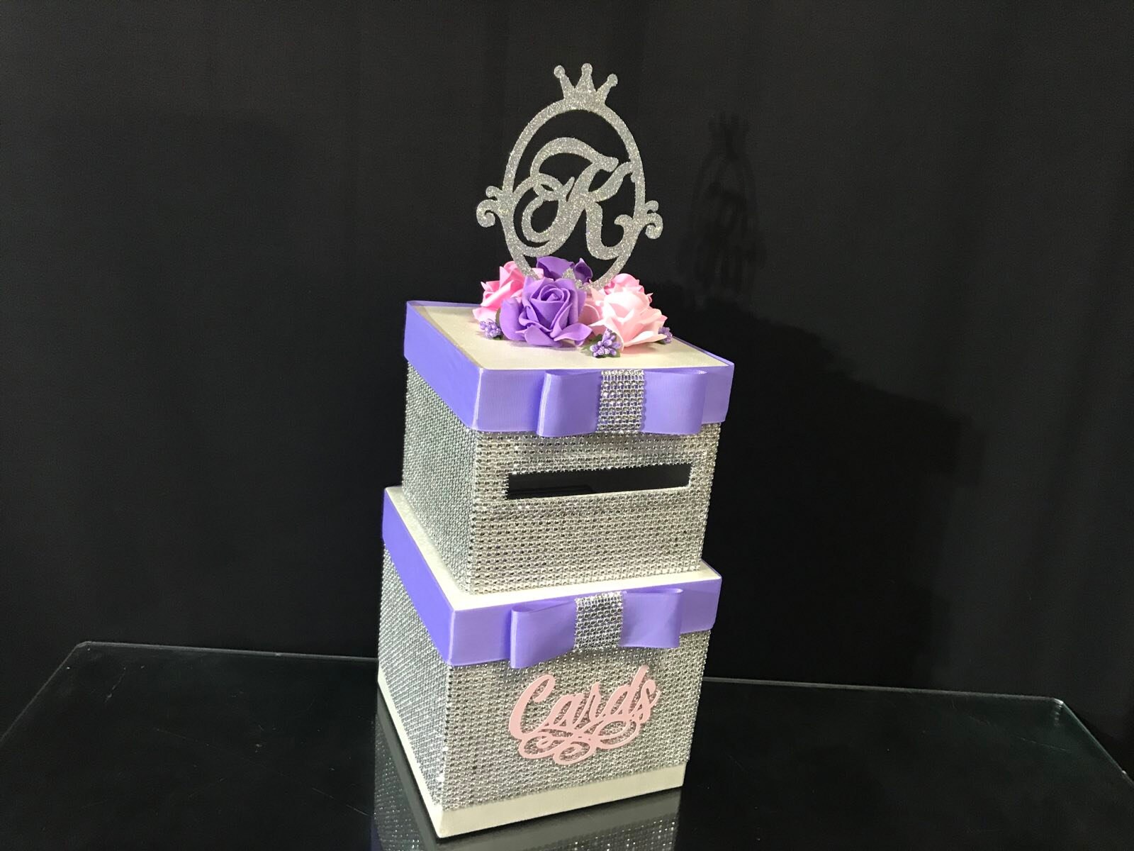 A Two-tier Card Box With Rose, a Two-story Cardbox, a Box for Cards ...