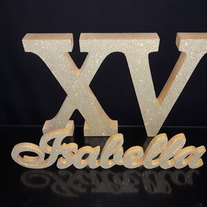 Set for Quinceanera Number 15 Roman and 3D Name,sign 12" Foam Custom ...