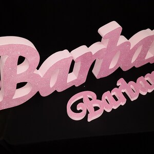 Big Pink 3D Sign 12" Styrofoam Custom Name,gold Letters Name Age Block ...