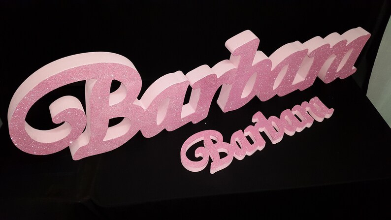 Big Pink 3D Sign 12 Styrofoam Custom Namegold Letters | Etsy