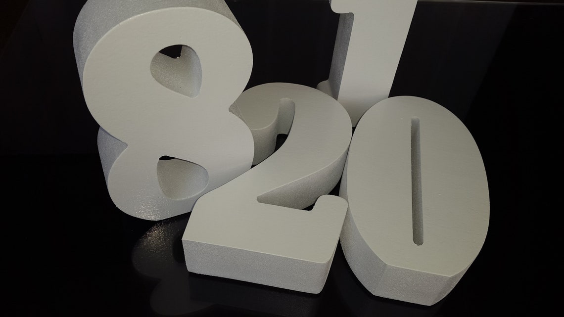 Styrofoam Letters 3D 12 Styrofoam Numbers 12 - Etsy