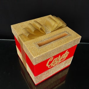 RED Square Card Box Sweet 16, Card Box Wedding, Mitzvah,quince,sweet 16 ...