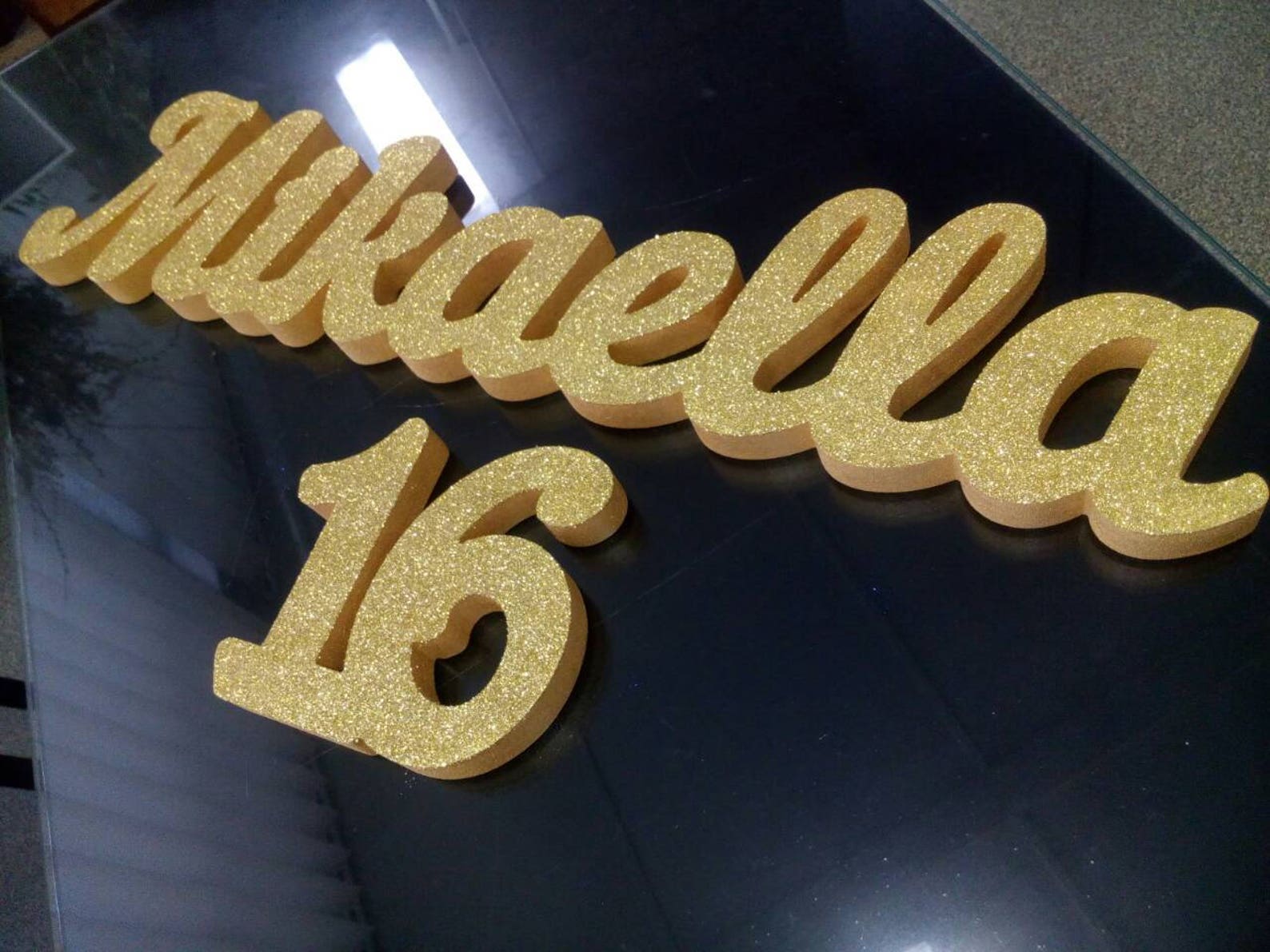 Custom Name Gold Glitter Styrofoam Letters 3dgold Letters | Etsy