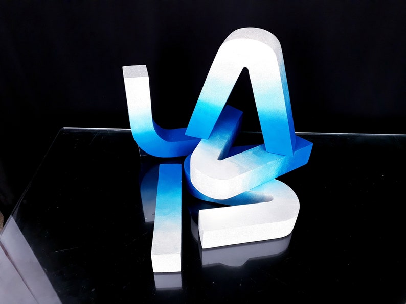 3D Styrofoam Letters 8 Inches Gradient Shading From Royal Blue - Etsy