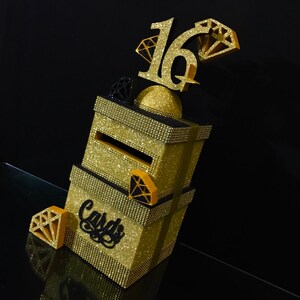 Diamonds Gold Cardbox,two-story Card Box Gems,a Box for Cards Silver ...
