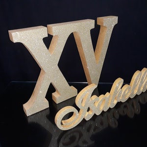 Set for Quinceanera Number 15 Roman and 3D Name,sign 12" Foam Custom ...