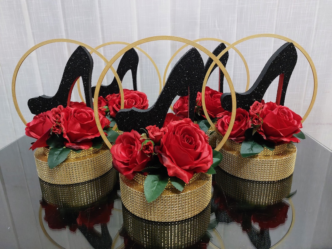 Decor Centerpiece Shoe on Stand, High Heel,centerpieces Sweet 16 ...