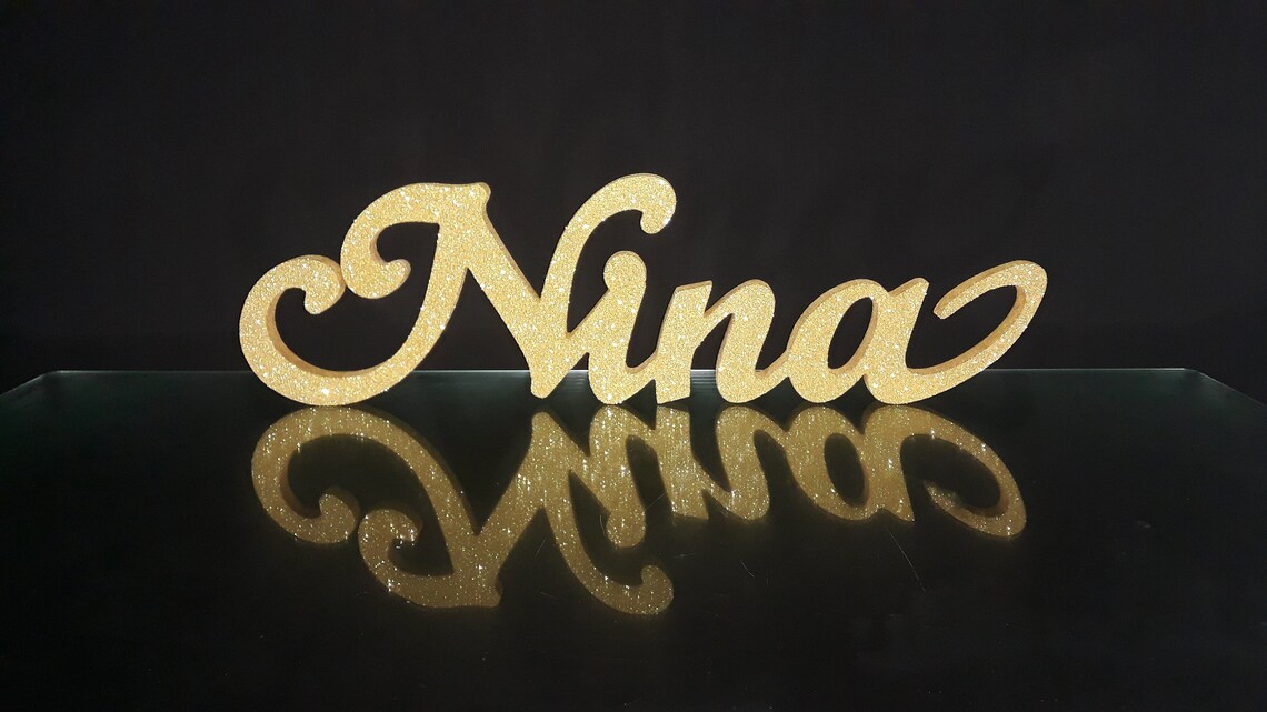 Gold Color Custom Name 3D Nina Gold Glitterfoam Letters Name - Etsy
